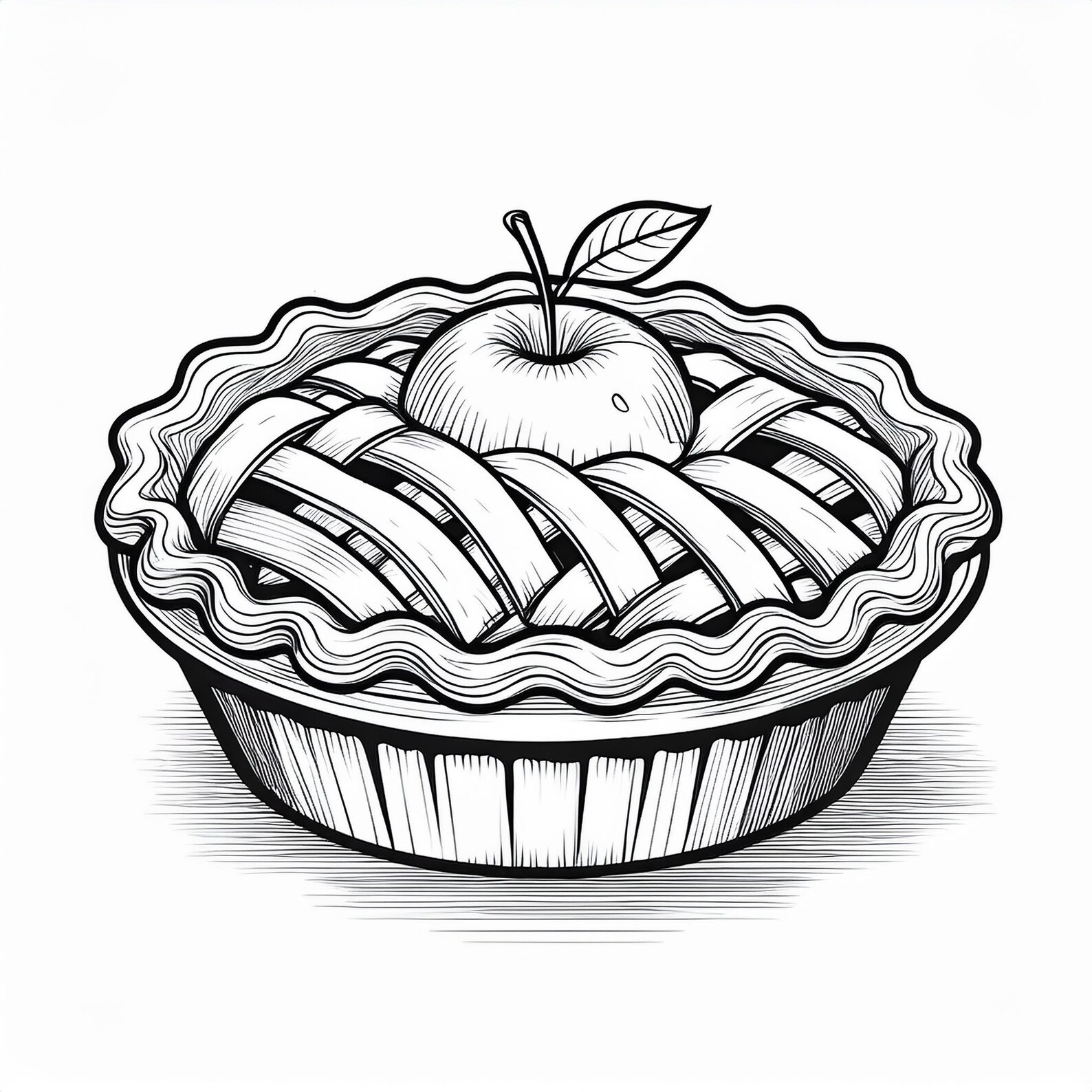 Apple Pie Coloring Pages - Etsy
