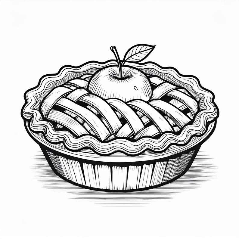 Apple Pie Coloring Pages - Etsy