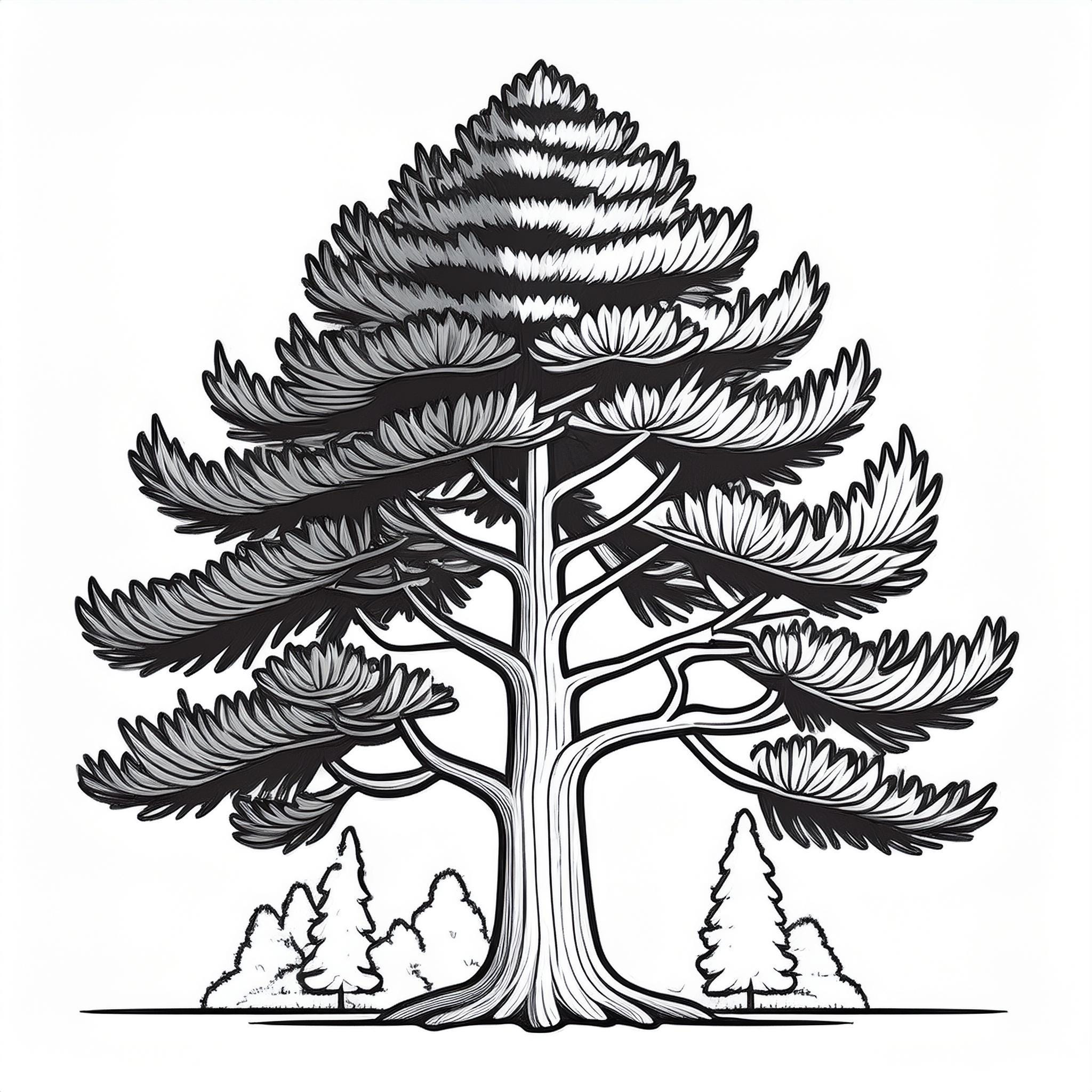 Pine Trees Coloring Pages - Etsy