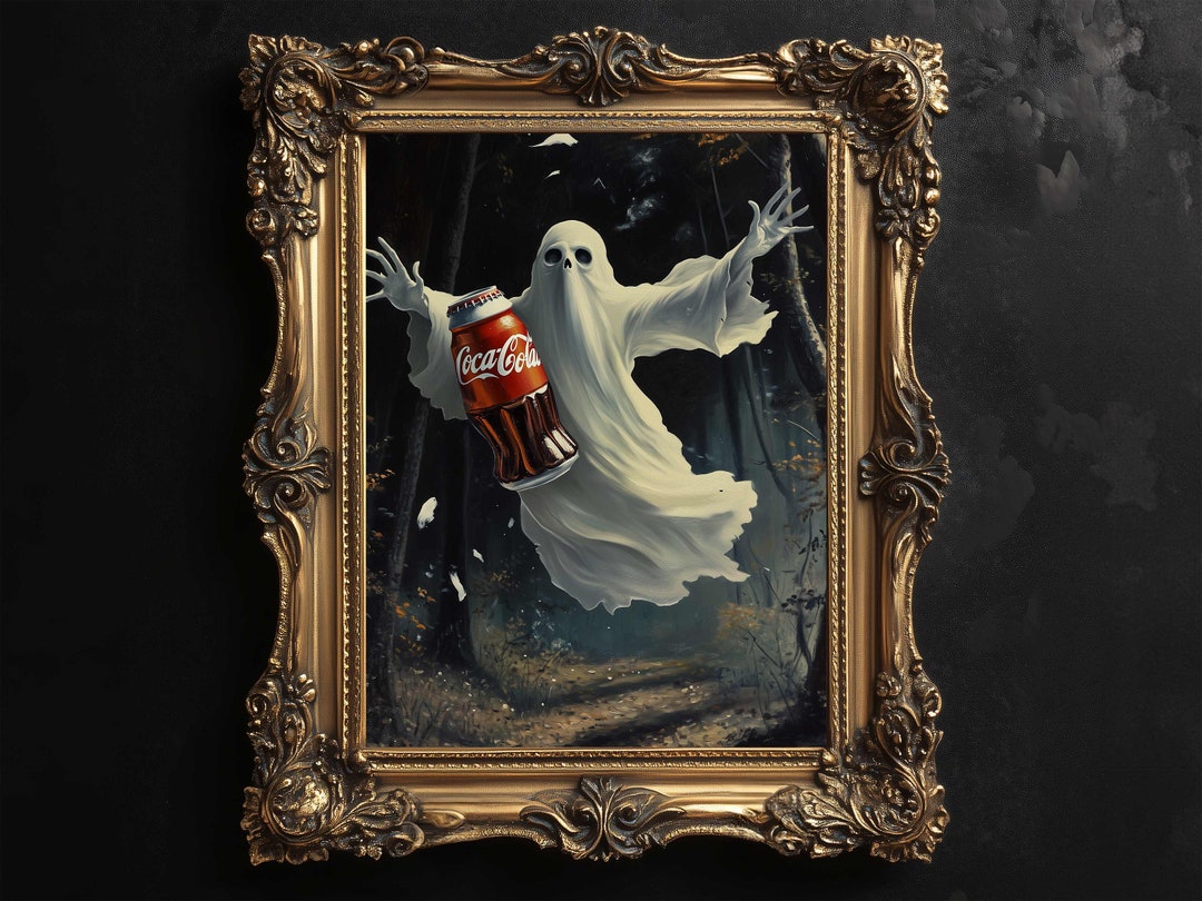 Ghost Coca-cola Addiction, Dark Academia Print, Halloween Decor, Spooky ...
