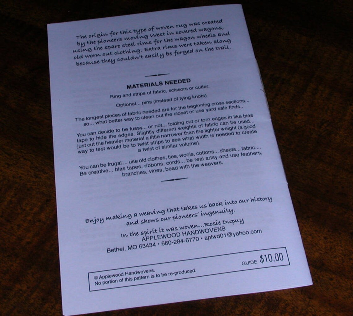 Wagon Wheel Rug Directions - Etsy