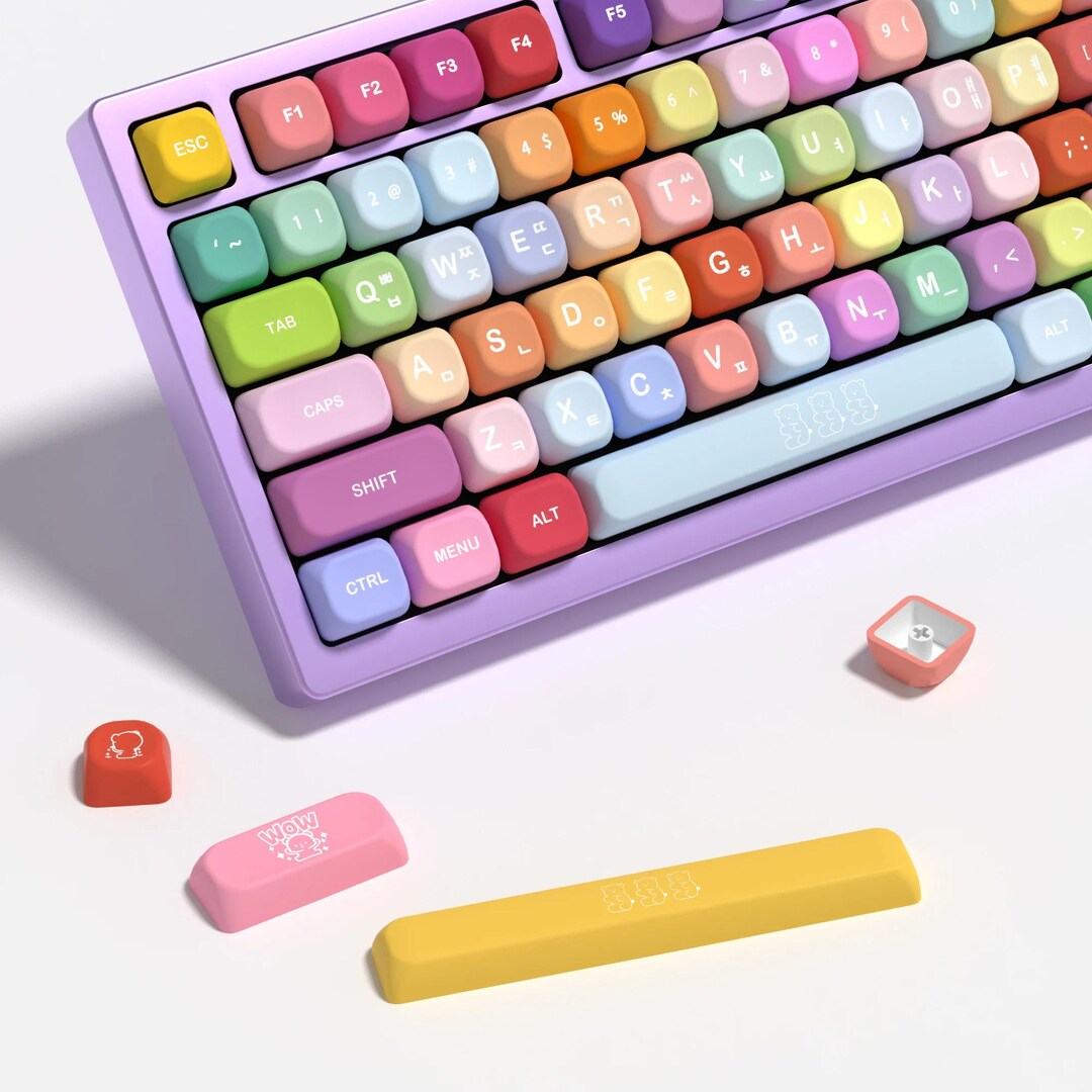 Gummy Keycaps Candyland Keycaps Multicolor Keycaps Kawaii Keycaps Cute ...