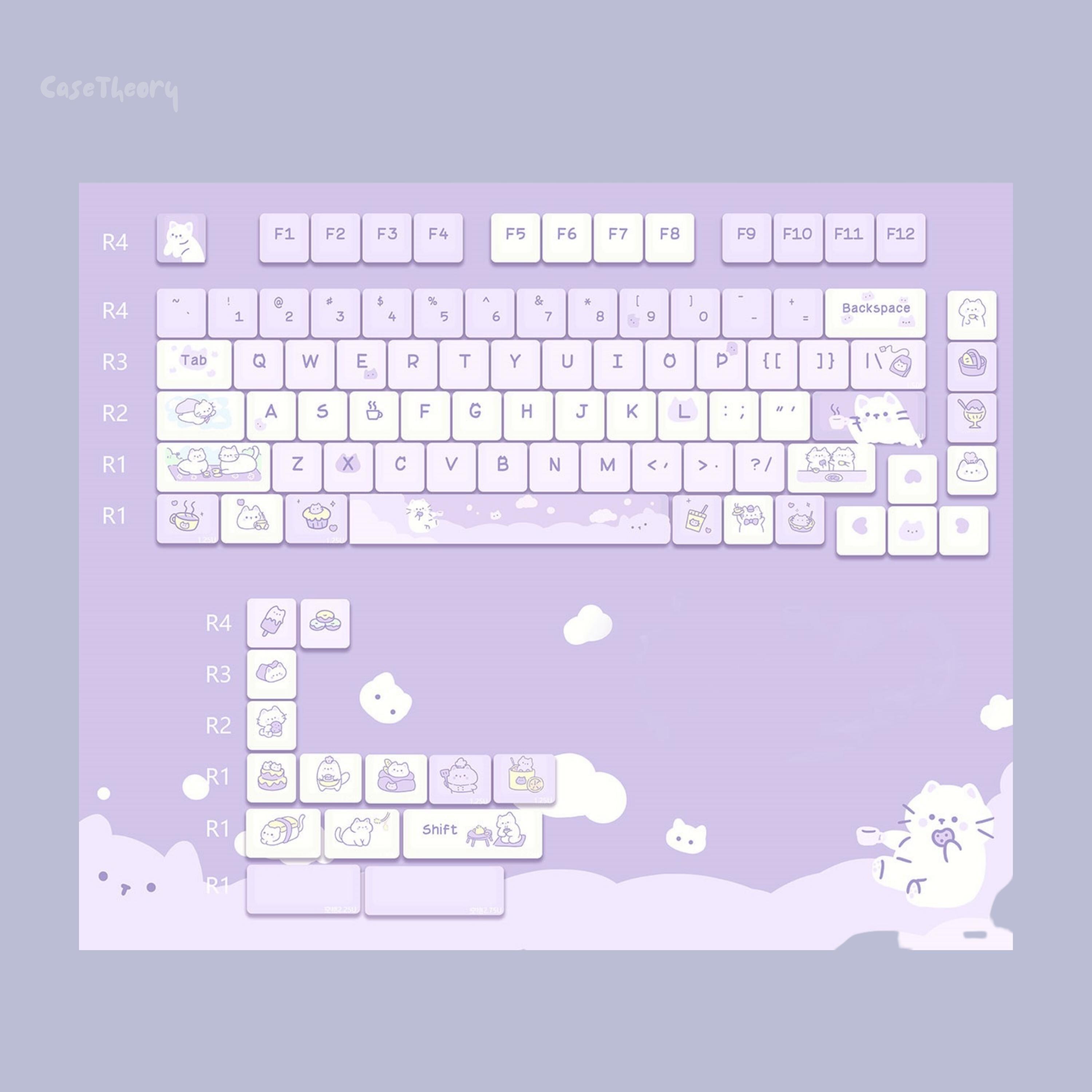 Marshmallow Keycaps Bubblegum Keycaps Bear Keycaps Cute Keycaps 132 Set ...