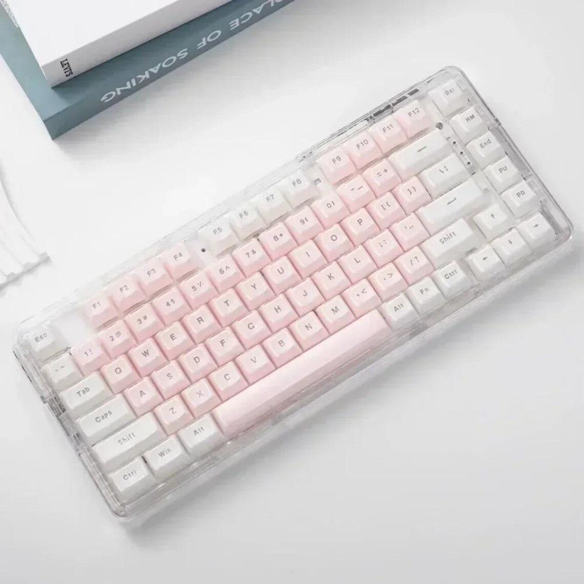 Pink Jelly Keycaps Set Custom Keycaps Cute Keycaps Pink Keycaps ...