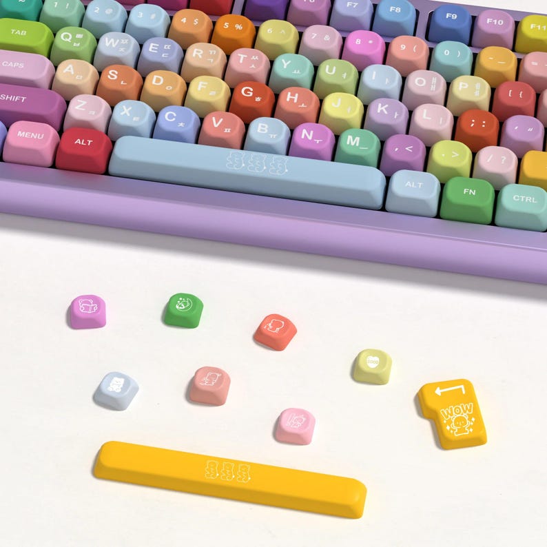 Gummy Keycaps Candyland Keycaps Multicolor Keycaps Kawaii Keycaps Cute ...