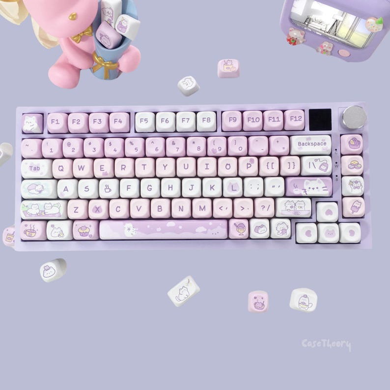 Marshmallow Keycaps Bubblegum Keycaps Bear Keycaps Cute Keycaps 132 Set ...