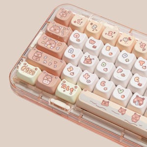 Capybara Dreams Keycaps Cream Keycaps Kawaii Keycaps Cute Keycaps Set ...
