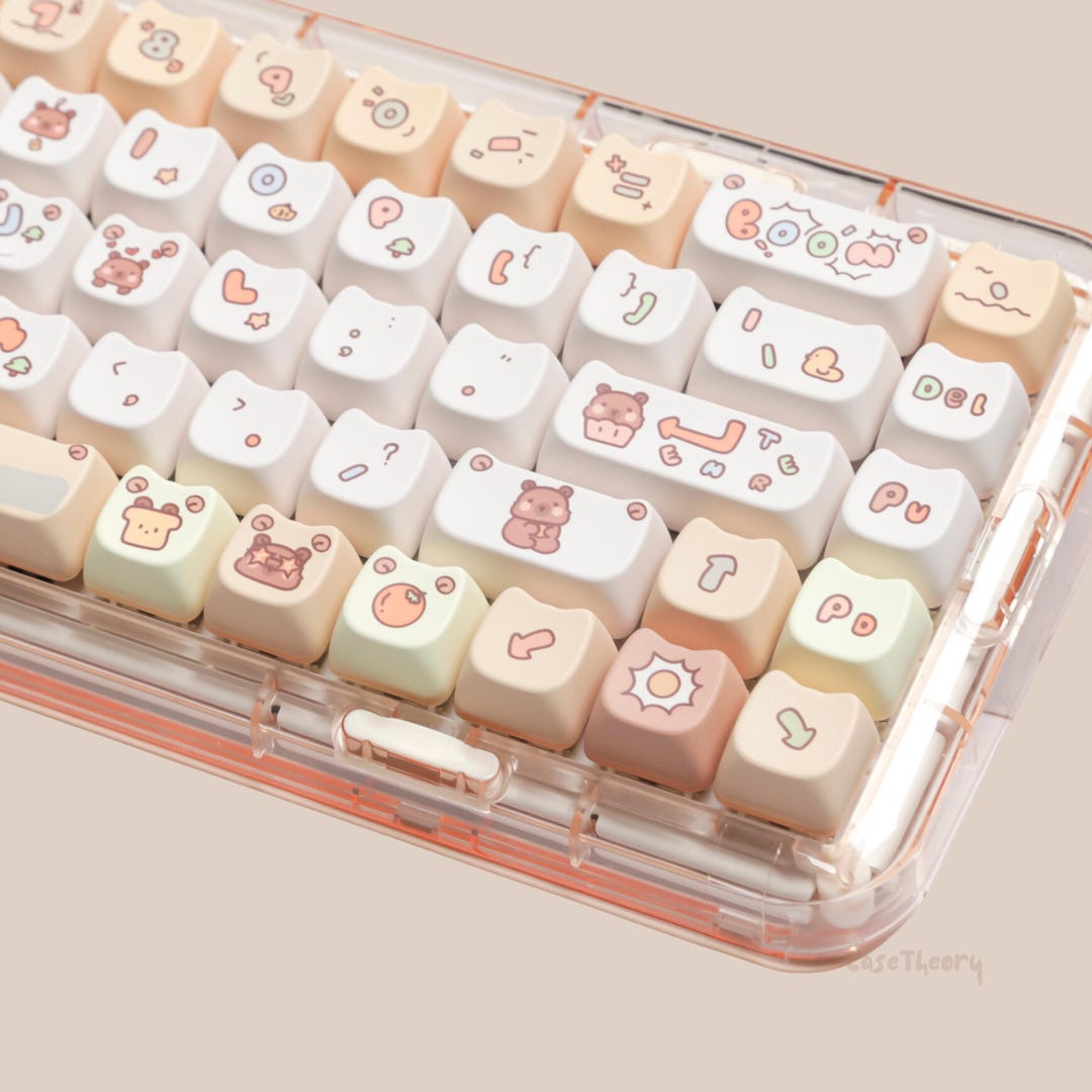 Capybara Dreams Keycaps Cream Keycaps Kawaii Keycaps Cute Keycaps Set ...