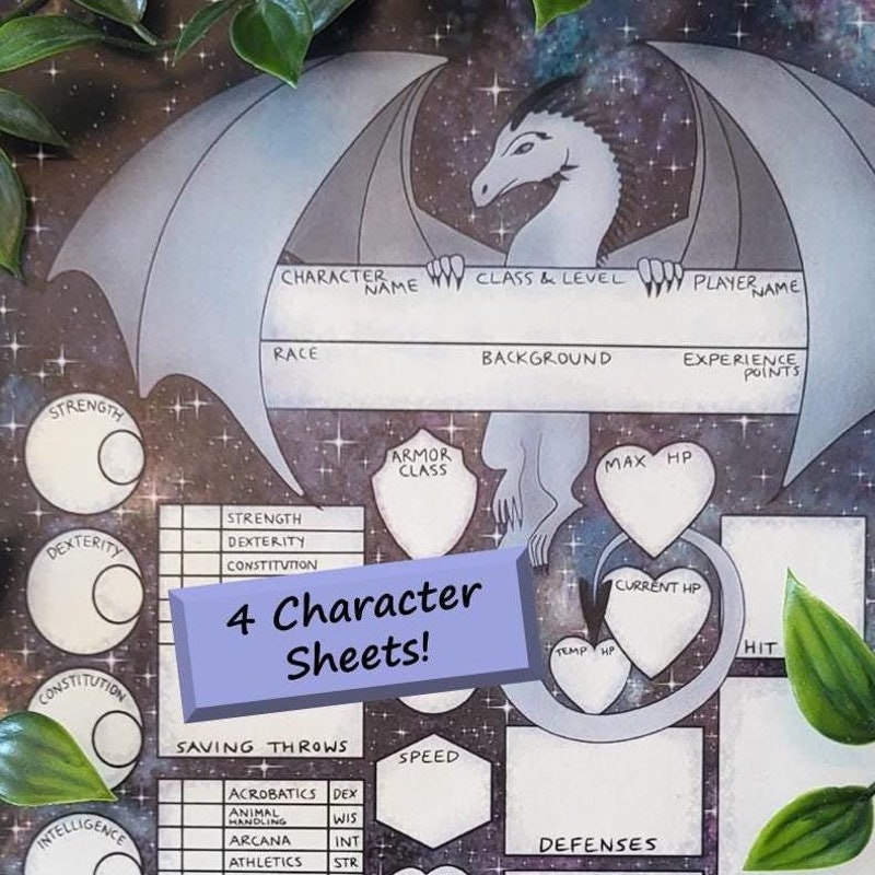 Dnd Character Sheet Unicorn - Etsy UK
