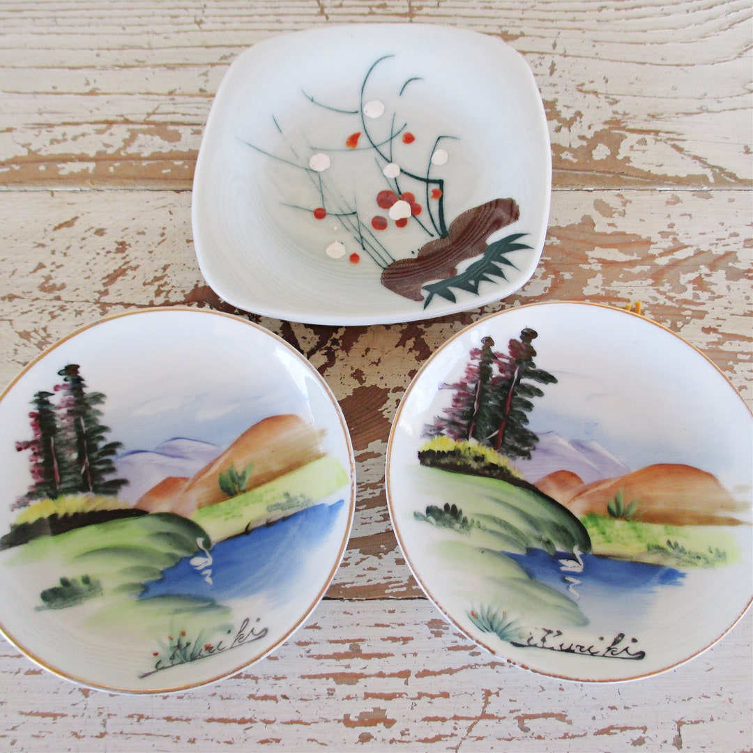 Three Lovely Handpainted Miniature Plates From Japan 1940's 4 - Etsy