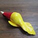 Small Vintage Hand Painted Clay Bird - Black/red/yellow/green & Blue ...
