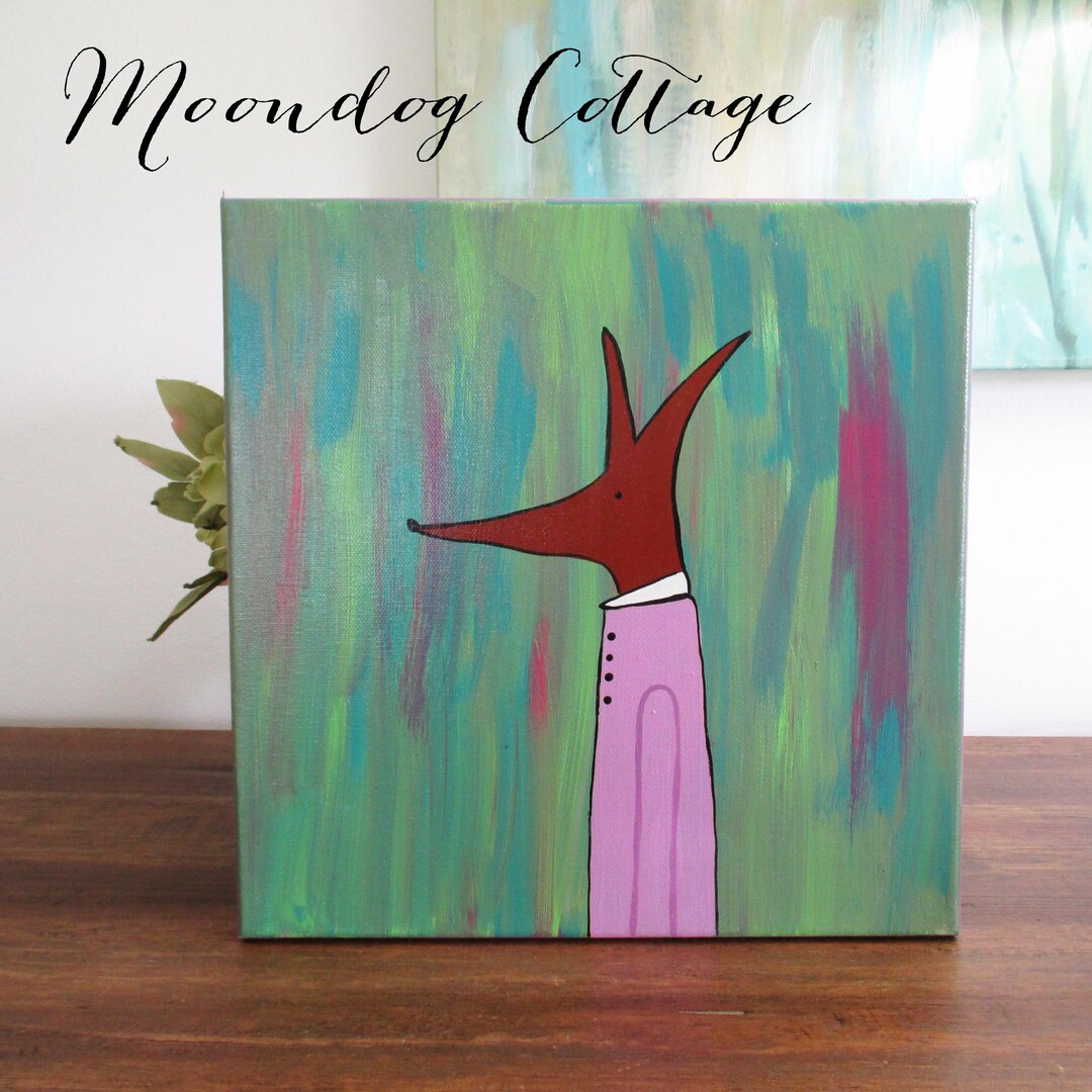 Foxy Loxy - Original Acrylic Painting Signed by Artist - 12" X 12" - Etsy