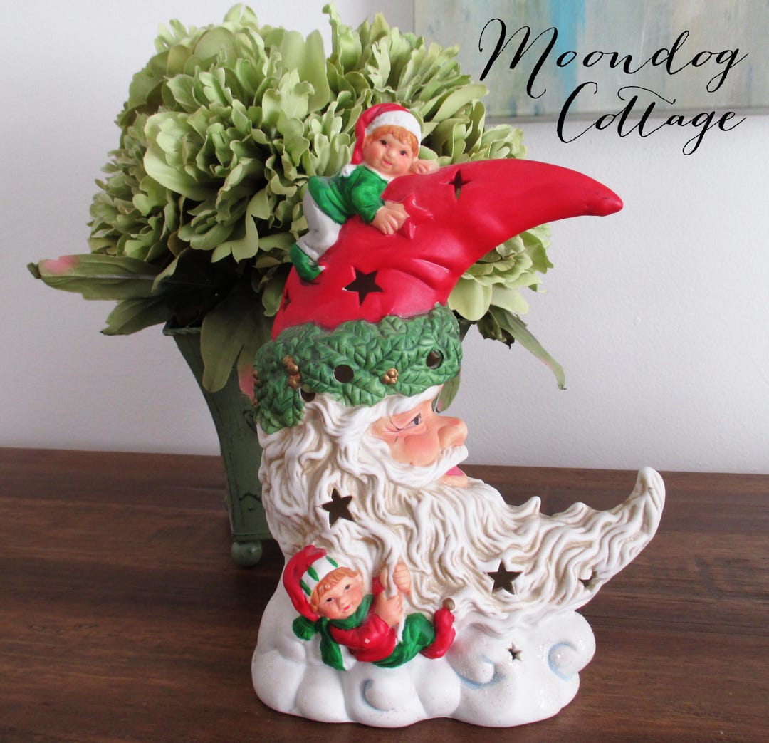 Gorgeous Crescent Moon Shaped Santa Tea Light Candle Holder - 9" - Etsy