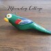 Small Vintage Hand Painted Clay Bird green Parrot 3 1/2 - Etsy