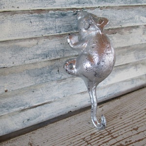 Silver Metallic Cast Iron Mouse/rat Wall Hook 6 - Etsy