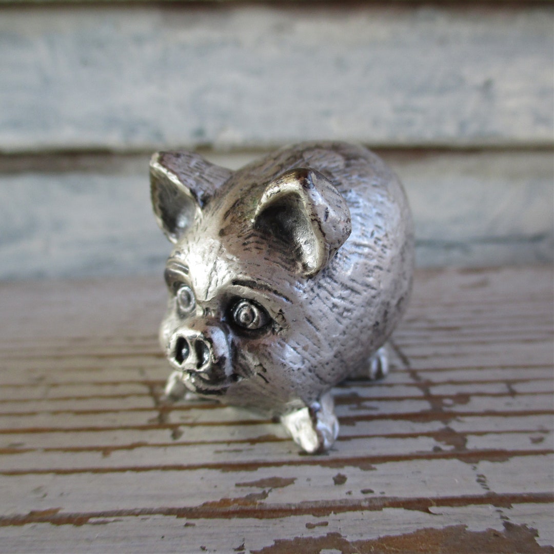 Miniature Solid Pewter Fat Piggy - 2" Long - Etsy
