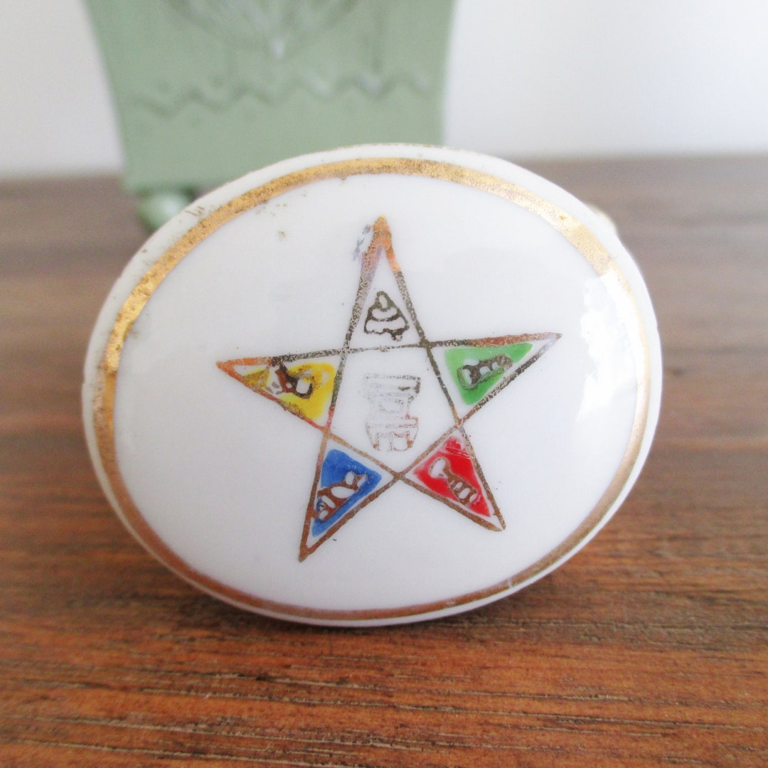 Masonic Temple Gold Trimmed Footed Trinket Box Marked B144 - Etsy