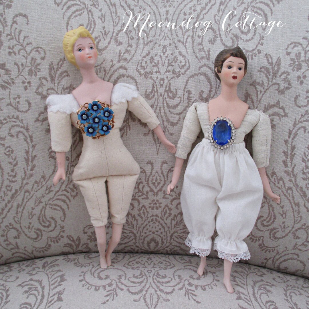 Set of Porcelain/bisque Dolls With Vintage Pins 10 - Etsy