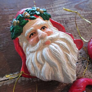 Beautiful Set of Christmas Santa Ornaments - Etsy