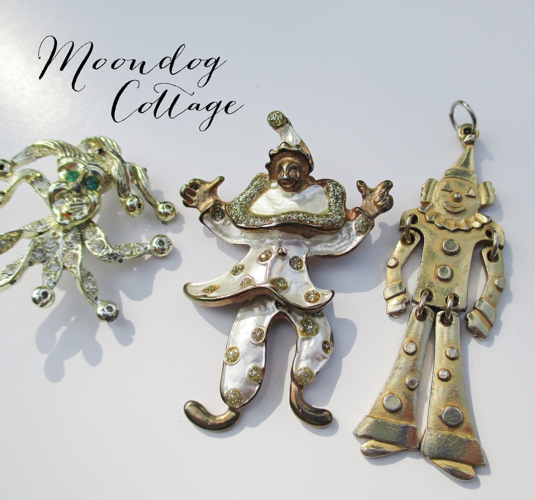 Vintage Dancing Clown & Court Jester Pins/brooches and - Etsy