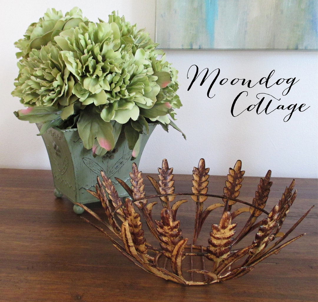 Beautiful Metal Bread Basket - Wheat Design - 8" - Etsy