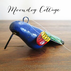 Small Vintage Hand Painted Clay Bird Blue/red/yellow& Green 3 Long Free ...