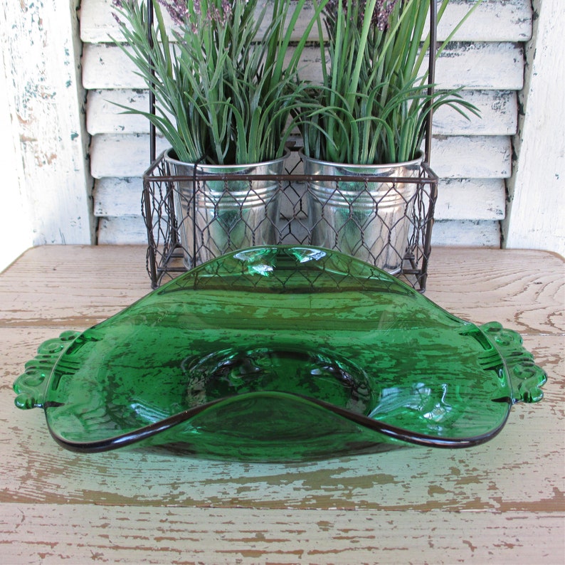 Vintage Green Depression Glass Dish Art Deco Style 8 - Etsy