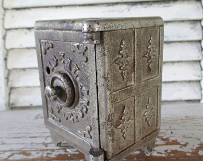 Antique 1890 Cast Iron Bank - Ideal Safe Deposit Bank - Etsy