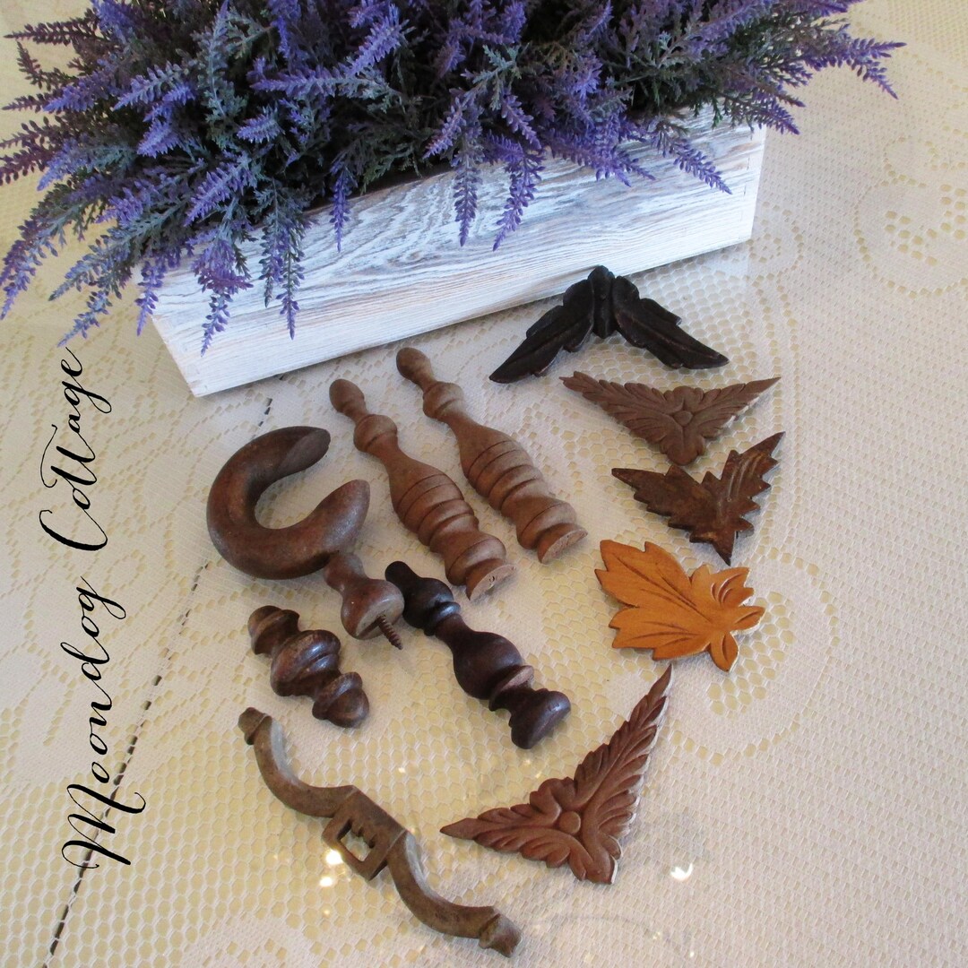 Antique Decorative Wood Trim Assortment - 11 Pieces - Etsy