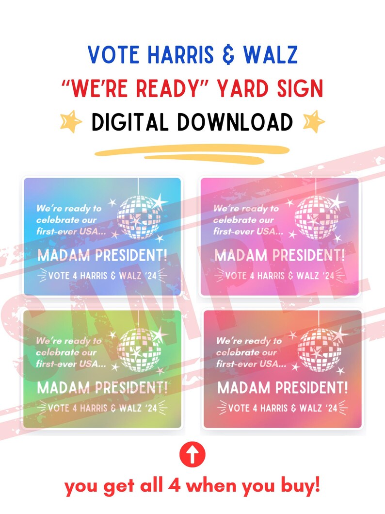 We're Ready Yard Signs for Harris & Walz 2024 Instant Download ...
