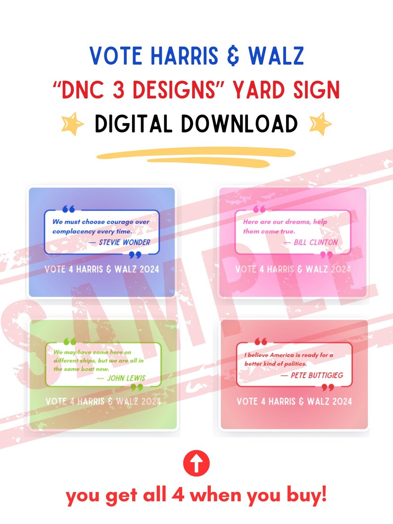 Celebrity Quotes Yard Signs for Harris & Walz 2024 Instant Download ...