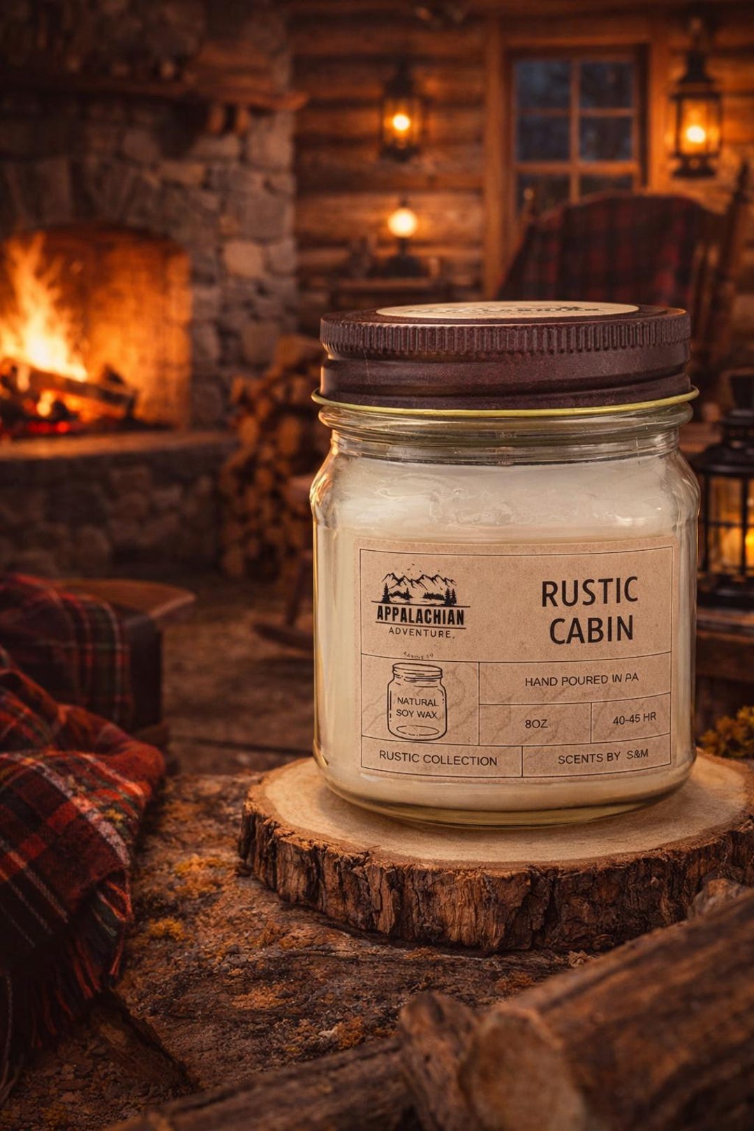 Rustic Cabin Soy Wax Candle | Cedarwood, Leather & Spice - Etsy