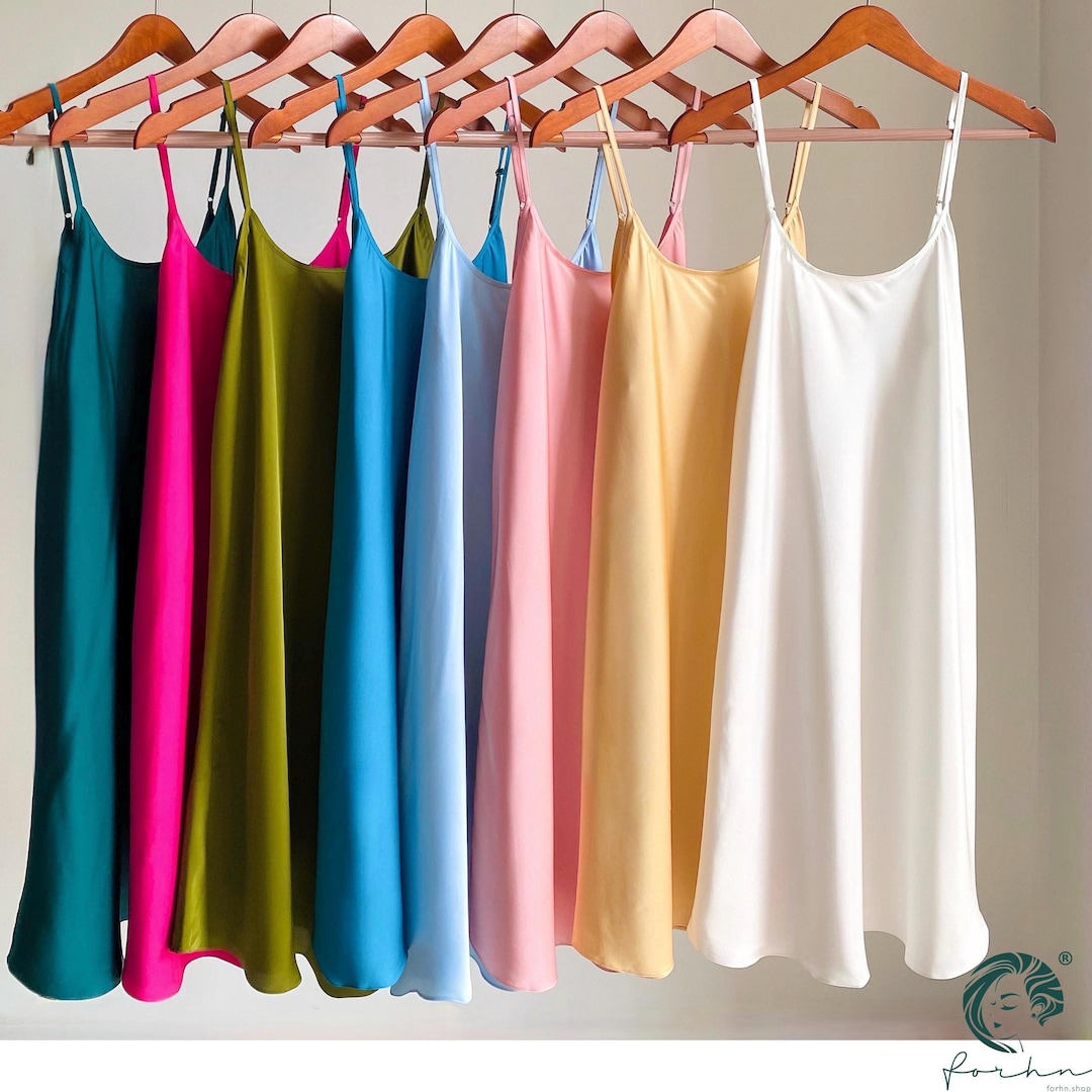 Silk Night Gowns - Custom Colors, Bridesmaid Gift, Nightdress for ...