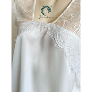 White Satin Lace Cami Shorts Set | Bridal Lingerie Sleepwear - Etsy