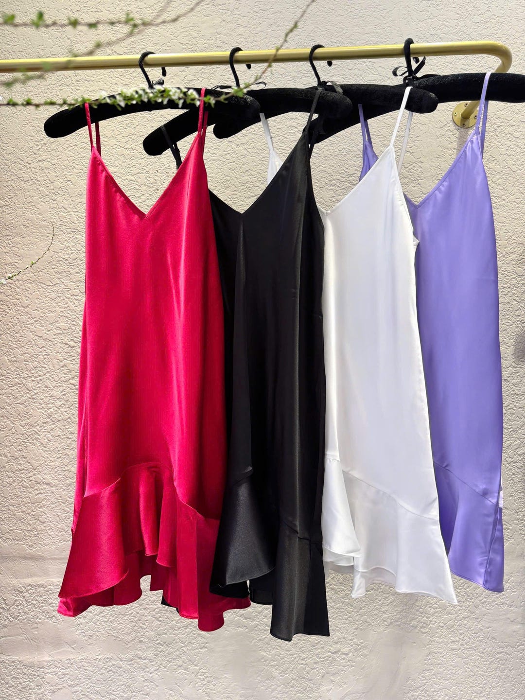 Silk Fishtail Dress/amiforhn Silk Slip Dress/with Adjustable Straps/v ...