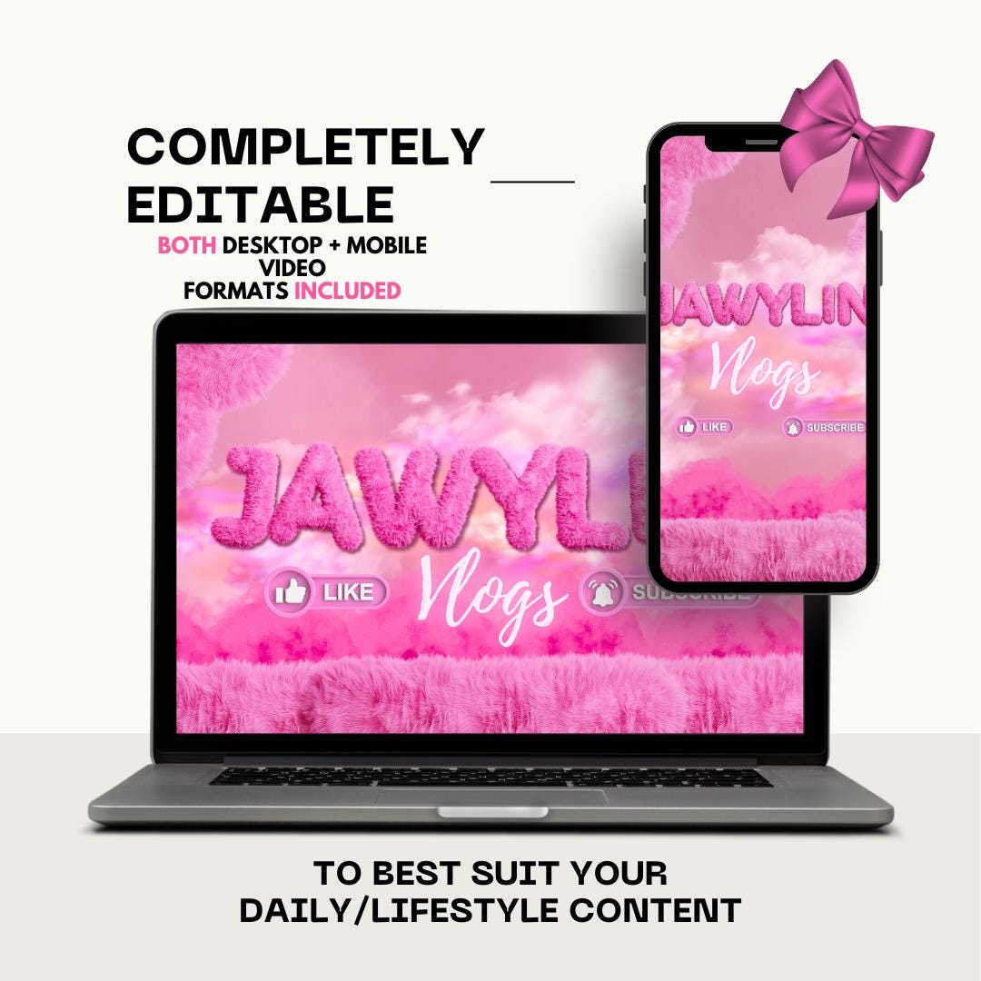 Pink Luxury 3D Aesthetic Youtube Video Intro Canva Template, Daily Vlog ...