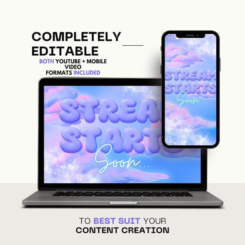Dreamy Streaming Overlay, Youtube Video Intro Template for Canva, Outro ...