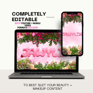 Floral Youtube Video Intro Template for Canva, Outro Video ...