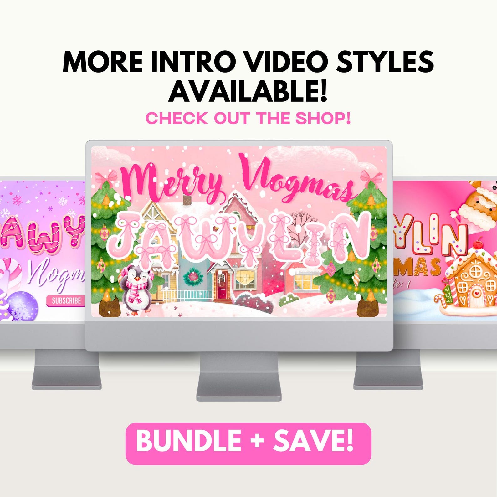 Baking Vlogmas Youtube Video Intro Template for Canva, Channel Content ...