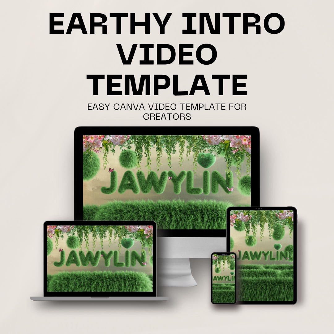 Earthy Youtube Video Intro Template for Canva, Outro Video ...