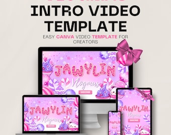 Baking Vlogmas Youtube Video Intro Template for Canva, Channel Content ...