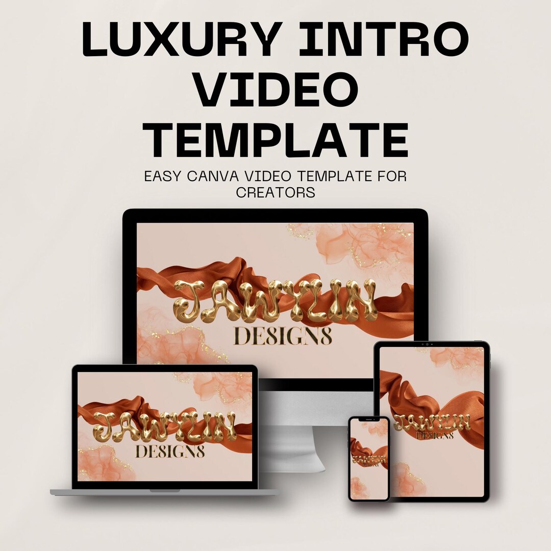 Luxury Youtube Video Intro Template for Canva, Outro Video, Beauty ...
