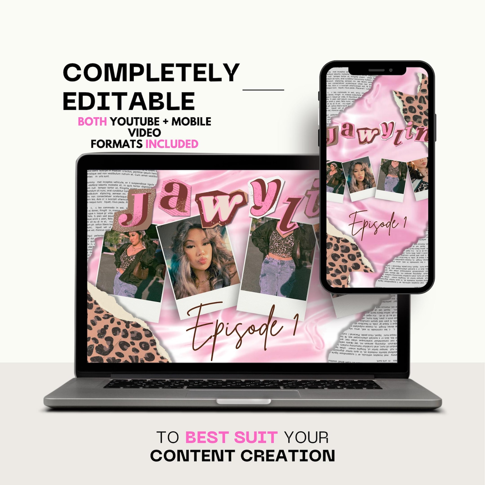 Y2k Cheetah Notebook Youtube Video Intro Template for Canva, Outro ...