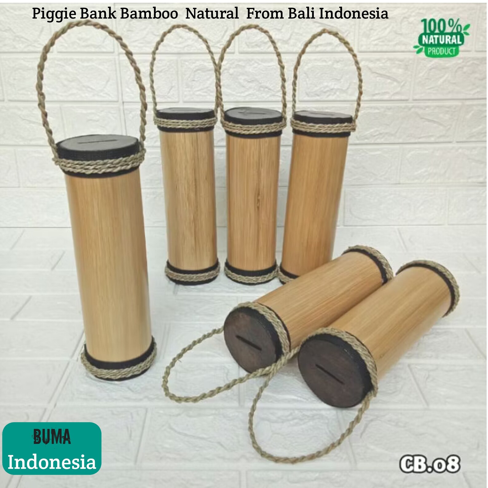 Coin Case Piggy Bank Bamboo Natural Handmade High Quality Bamboo Piggie ...