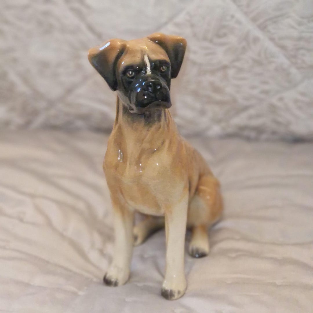 Large Porcelain Boxer Dog Figurine 11 Inches Tall - Etsy