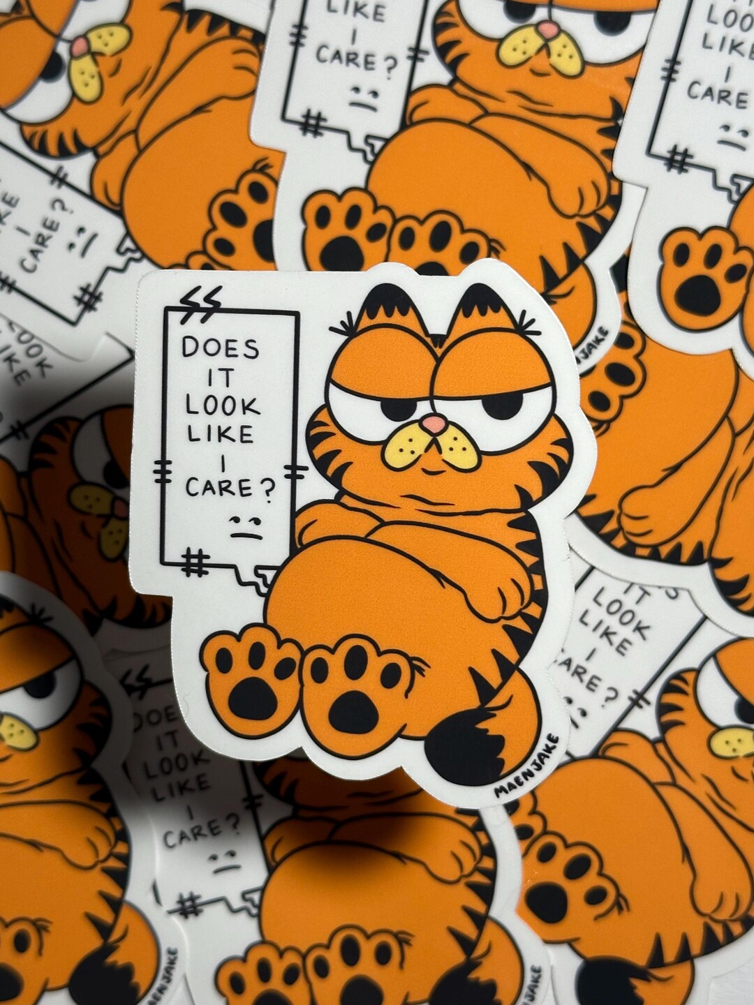Garfield Grumpy Sticker // Cute Sticker // Handmade // Does It Look ...