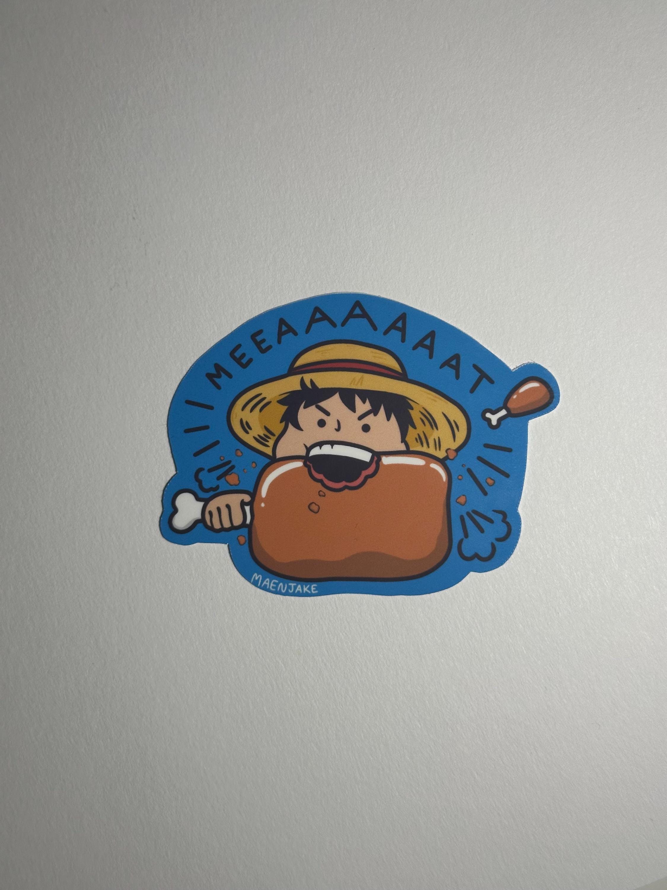 LUFFY EATS MEAAAT// Meat // Luffy // Hungry // Cute Sticker// Anime ...