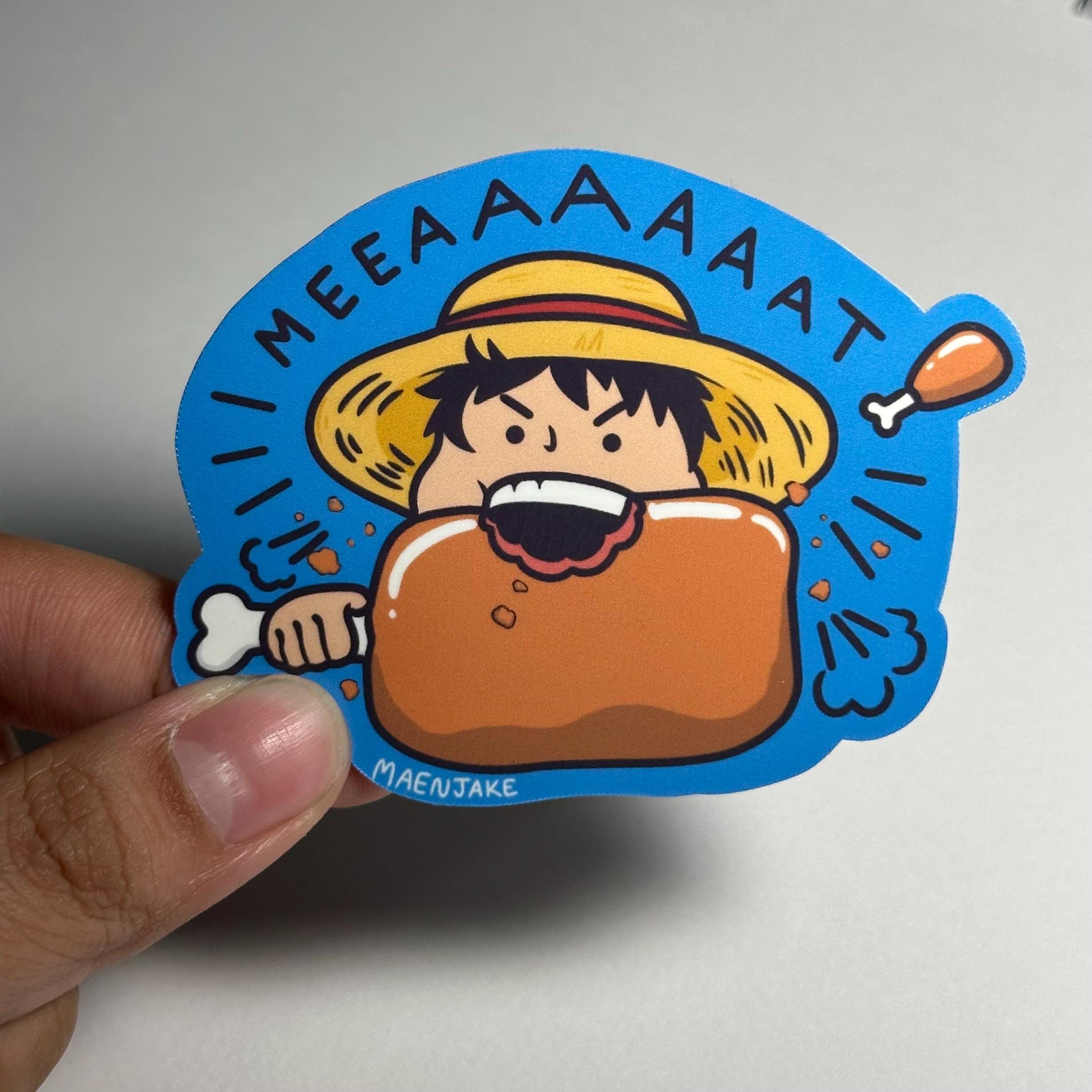 LUFFY EATS MEAAAT// Meat // Luffy // Hungry // Cute Sticker// Anime ...
