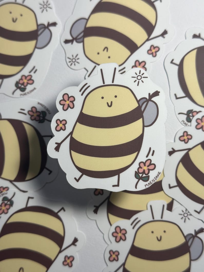 Buzzy Bee // Cute Bee // Happy Bee // Waving Bee // Flowers With Bee ...