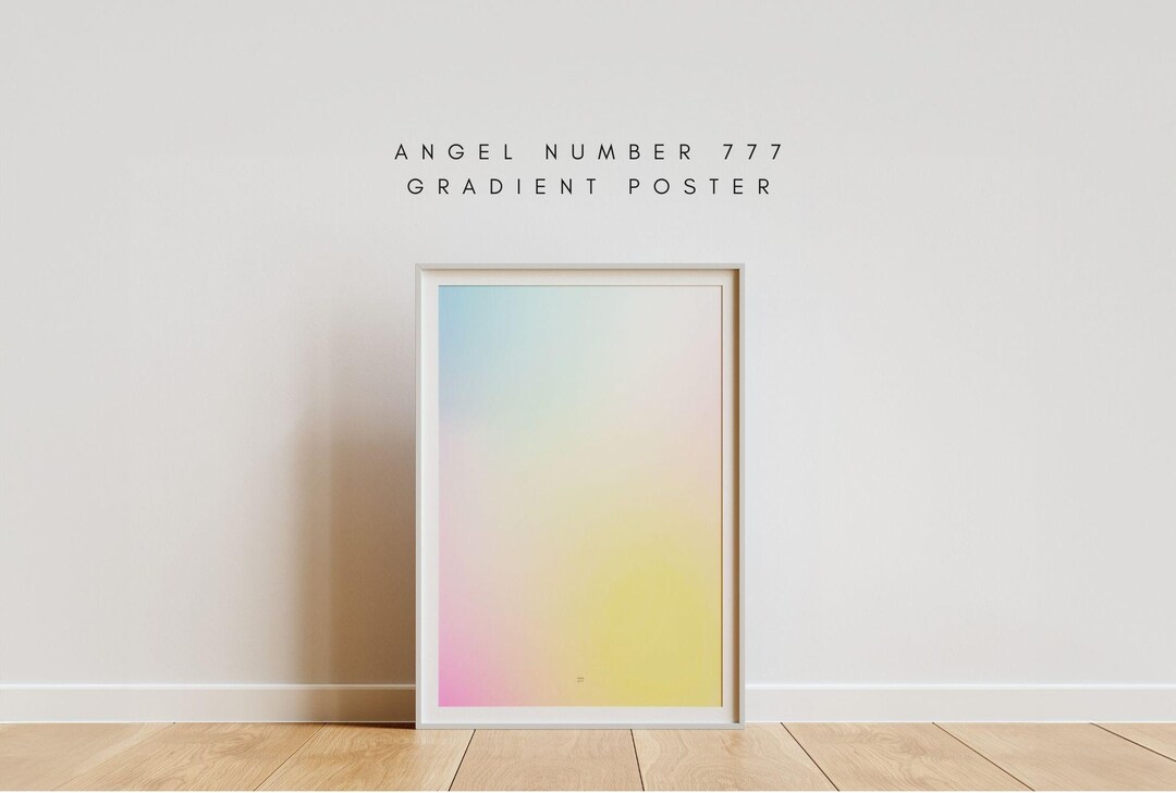 Angel Number 777 Gradient Poster Numerology Minimal Wall Decor Art ...